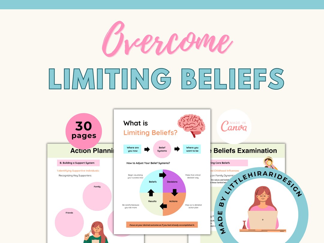 Limiting Beliefs Worksheets, Reframe Negative Thoughts, Core Beliefs ...