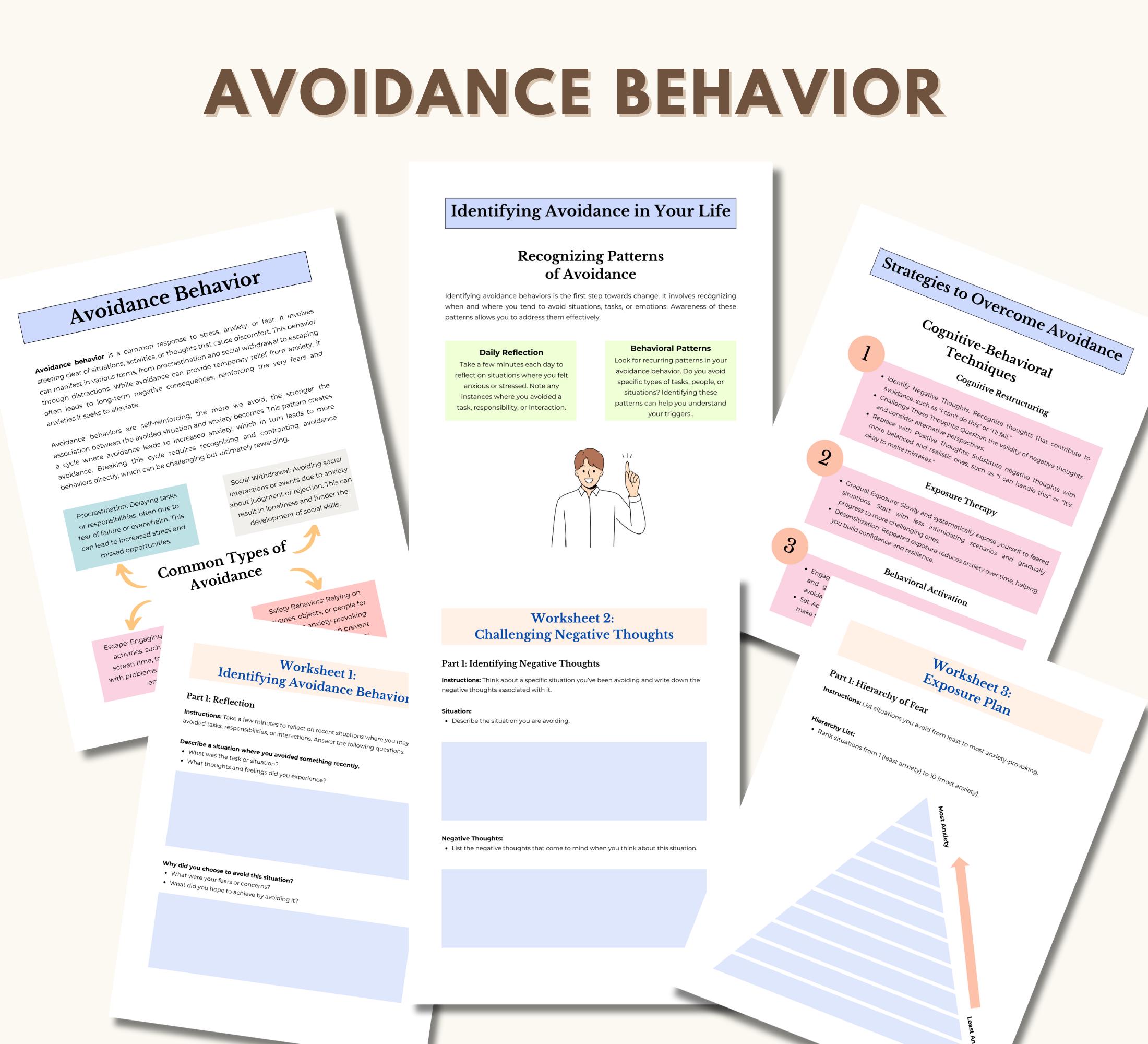 Avoidance Behavior Worksheets, the Cycle of Emotional Evidence ...
