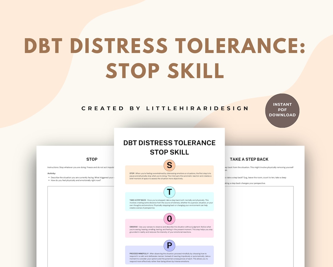 STOP Skills for Managing Intense Emotions and Impulsive Behavior, DBT ...