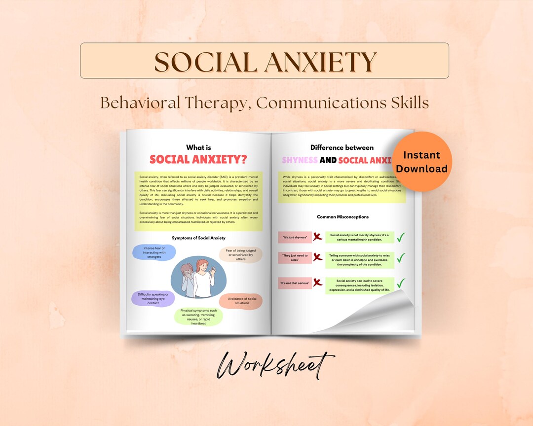 Social Anxiety Therapy Worksheets, Behavioral Therapy, Communications ...