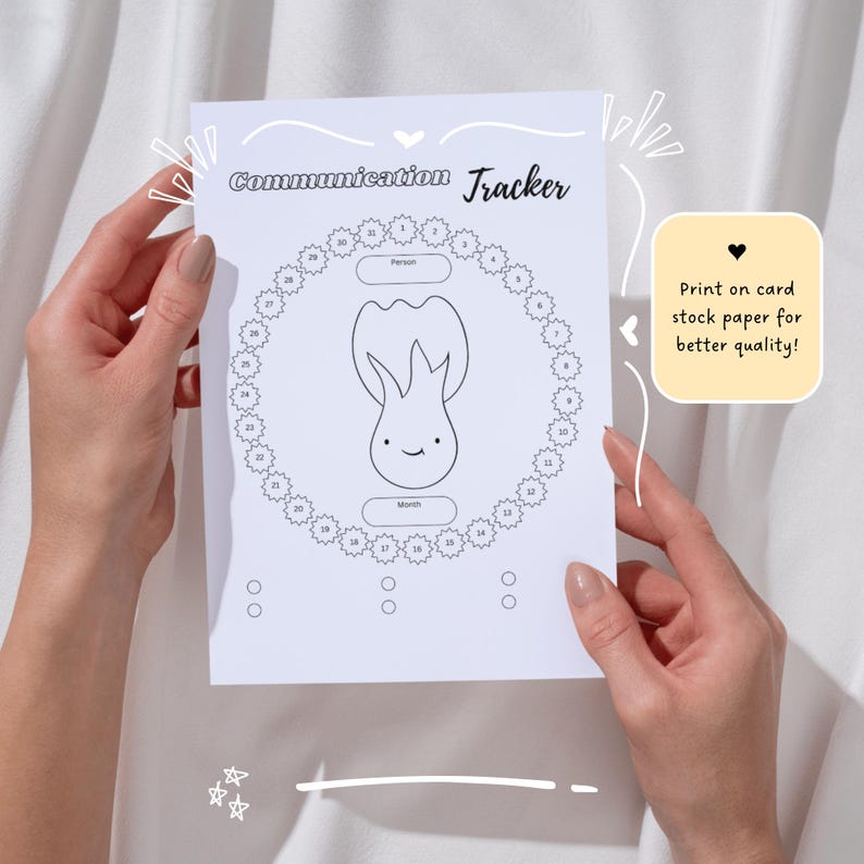 Communication Tracker Printable, Social Habit Tracker, Planner Insert ...