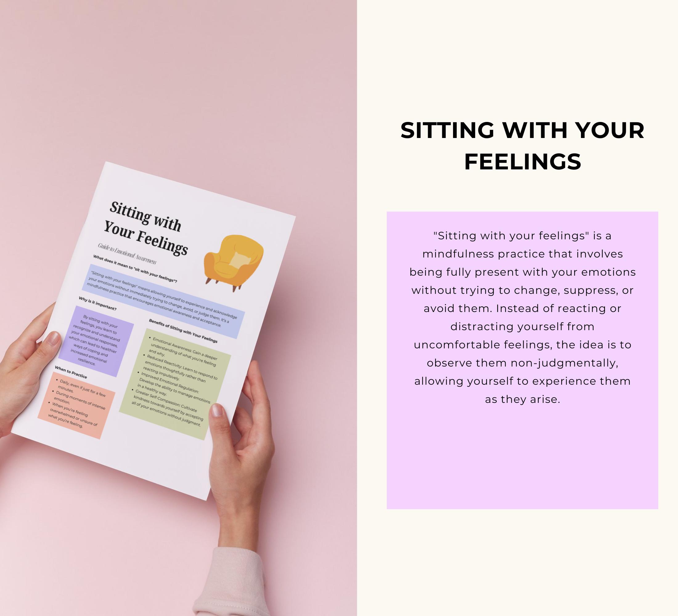 Sitting With Your Feelings Worksheets, Emotional Regulation Resource ...