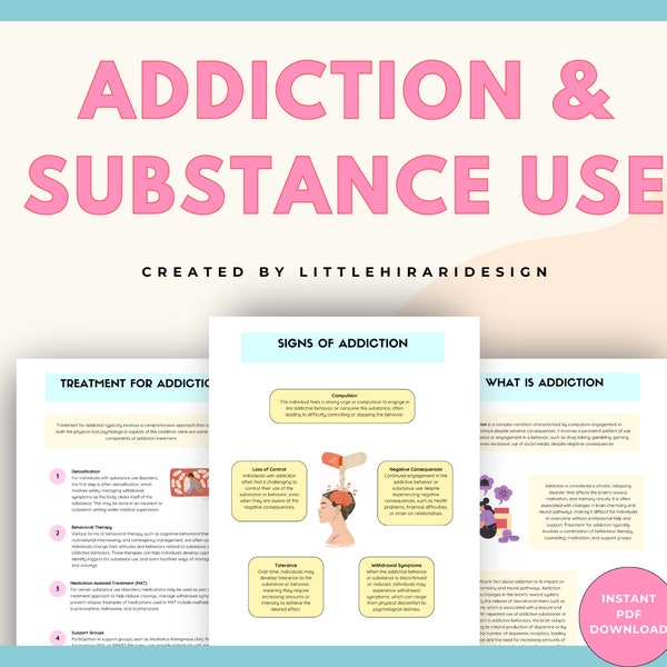 Substance Use Counselor Worksheets - Etsy