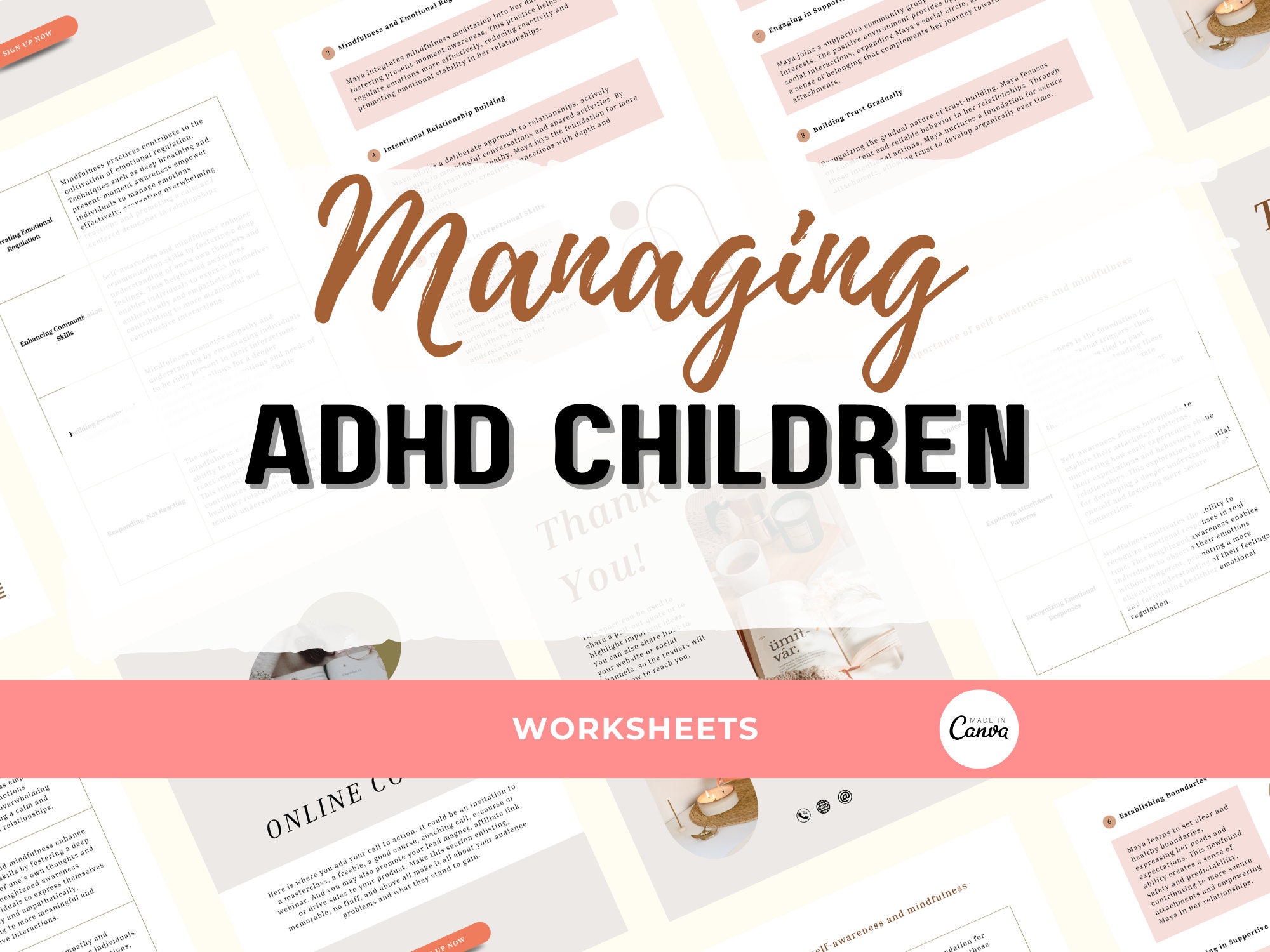 ADHD Worksheets for Kids, Printable Workbook Activities Kids, Children ...