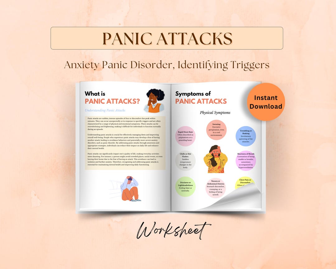 Panic Attacks for Teens and Adults, Therapy Worksheets, Anxiety Panic ...