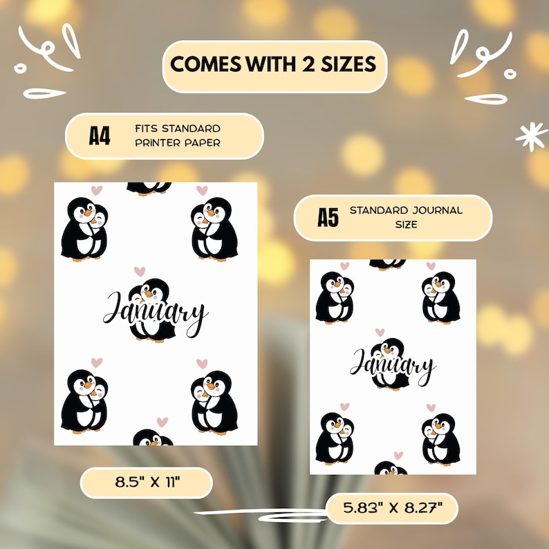 2026 Journal Bundle - Penguin Theme PRINTABLE Journal Page - Premade ...