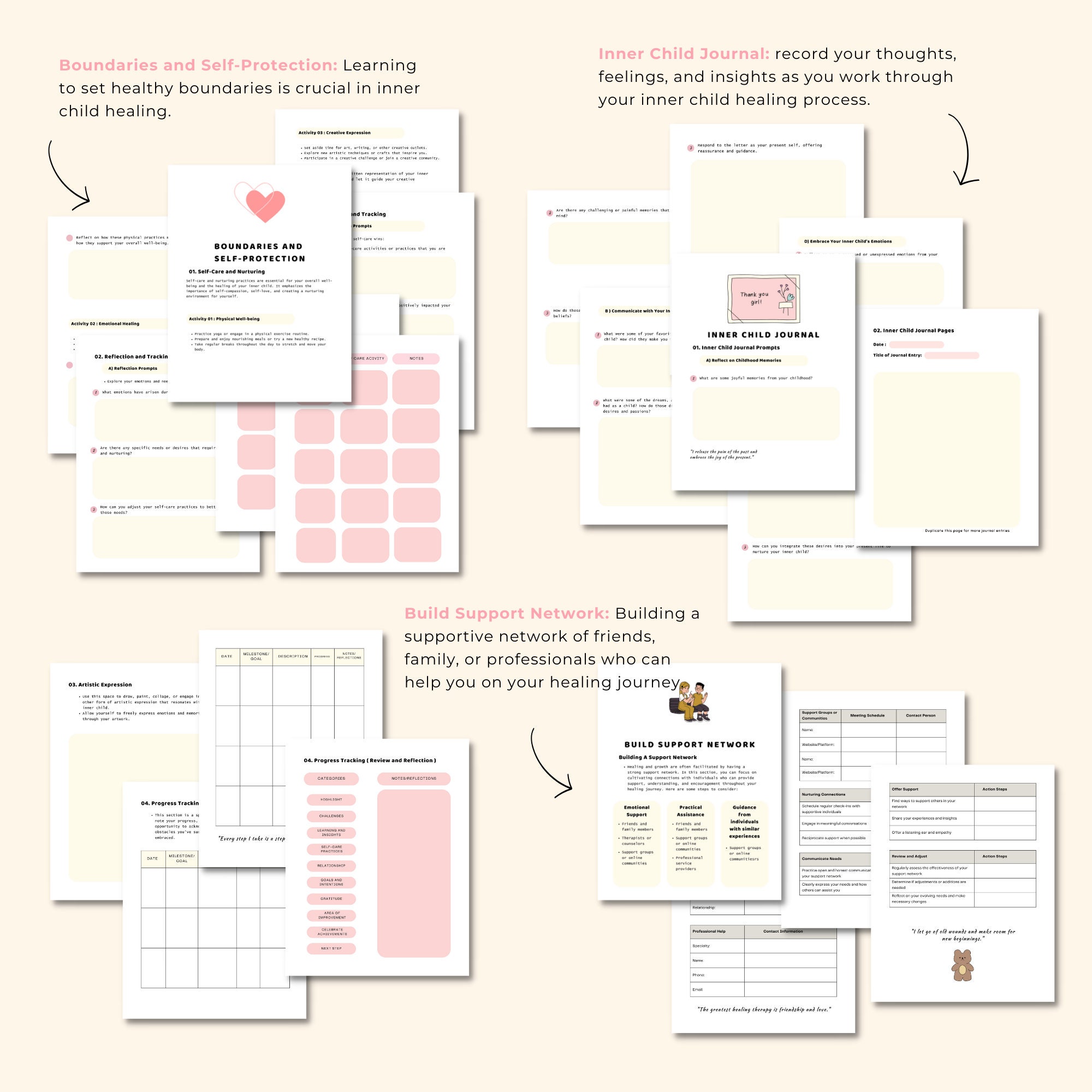Healing Inner Child Wound Planner, Trauma Therapy Worksheets, Inner ...