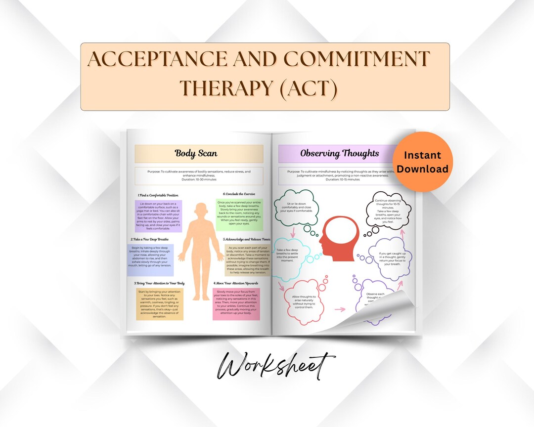 Acceptance and Commitment Therapy (ACT) Worksheets, Body Scan ...