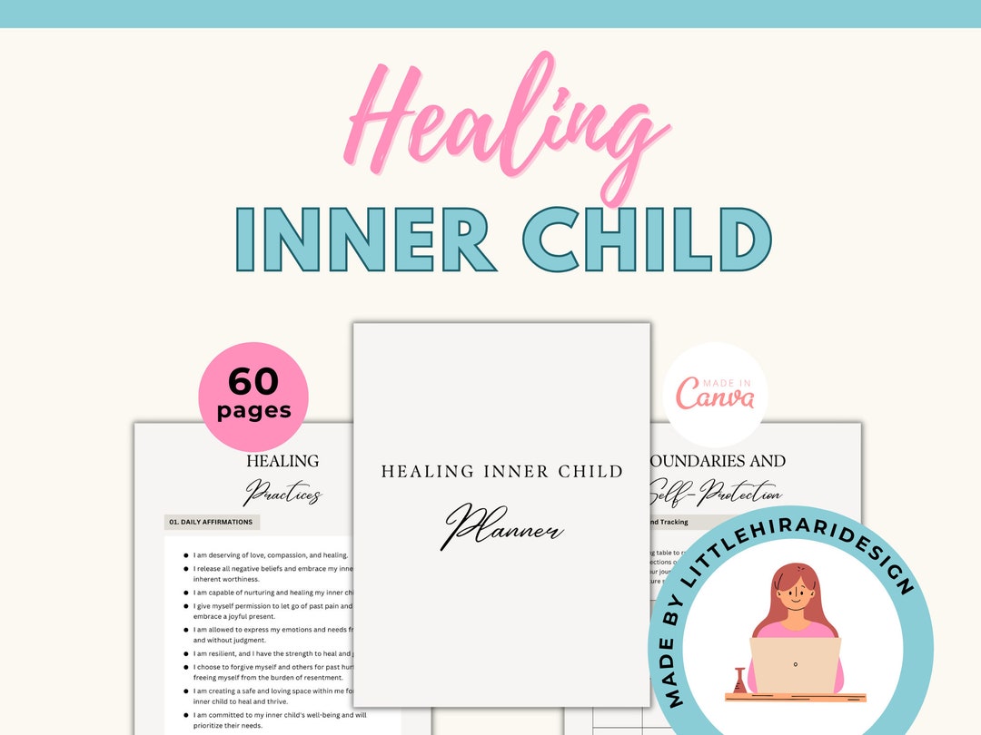 Healing Inner Child Planner Canva Templates, Therapy Worksheet Bundle ...