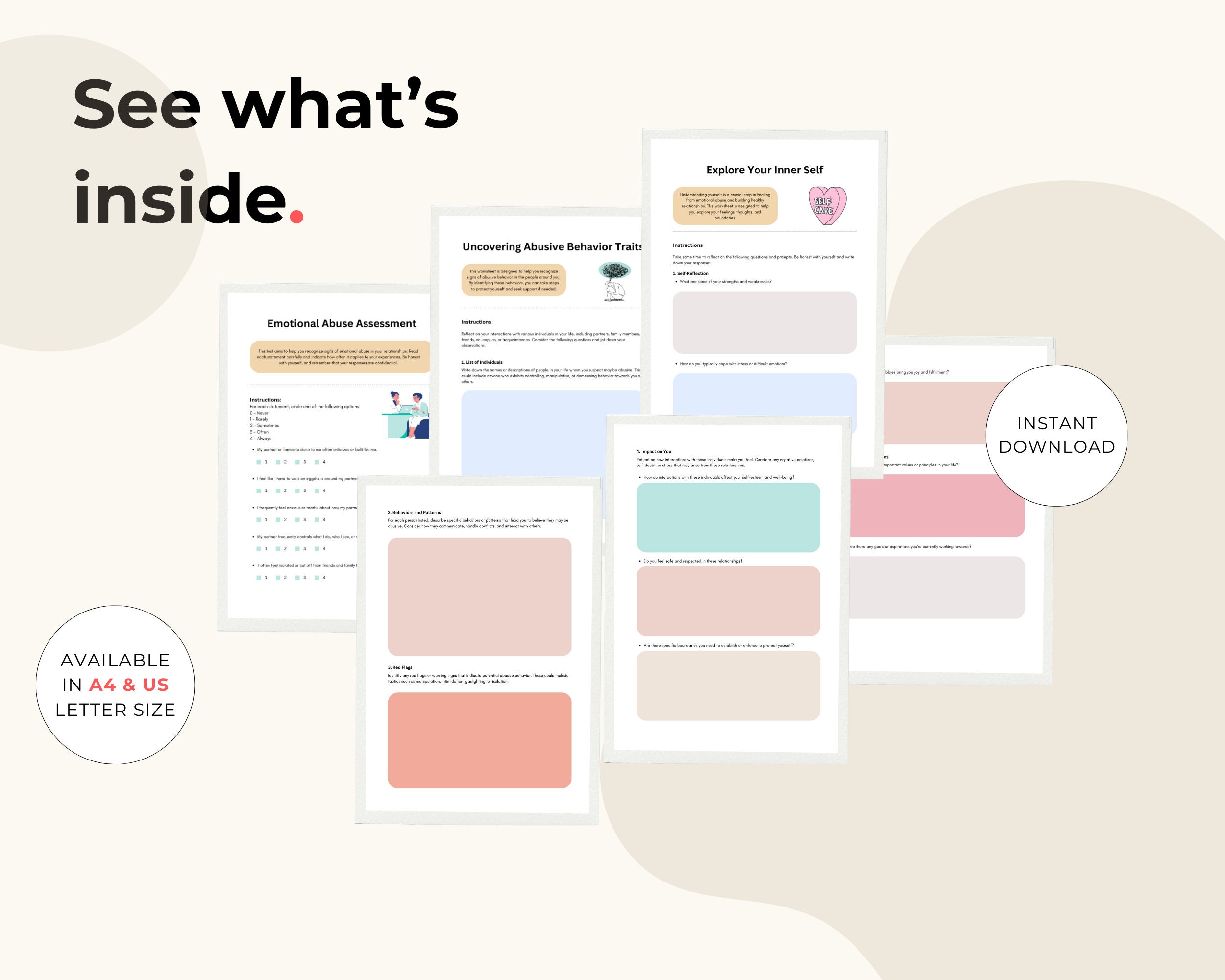 Emotional Abuse Worksheets for Gaslighting and Manipulation in Toxic ...