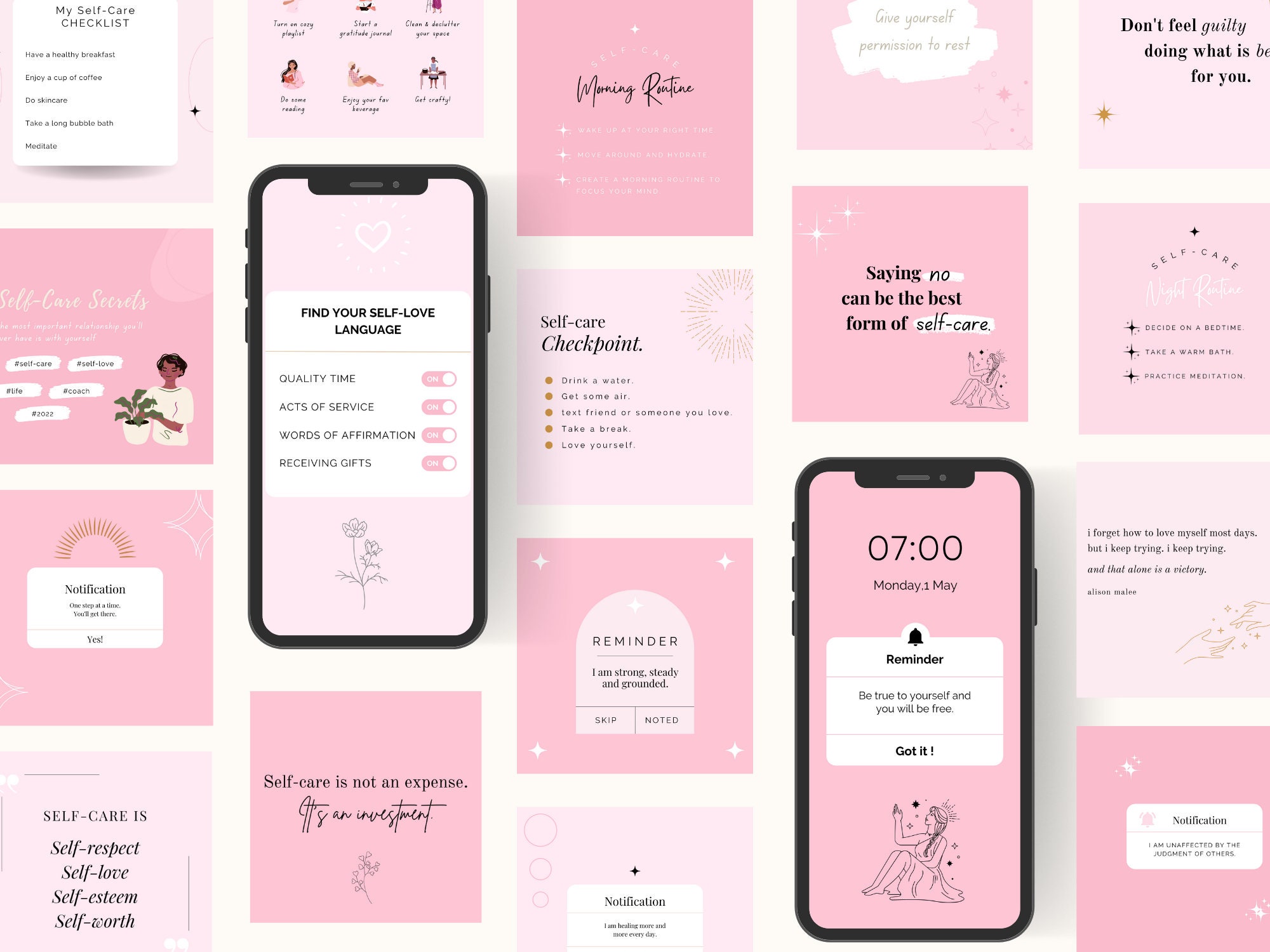 Self-love Instagram Post Canva Templates, Self-care Instagram Post ...
