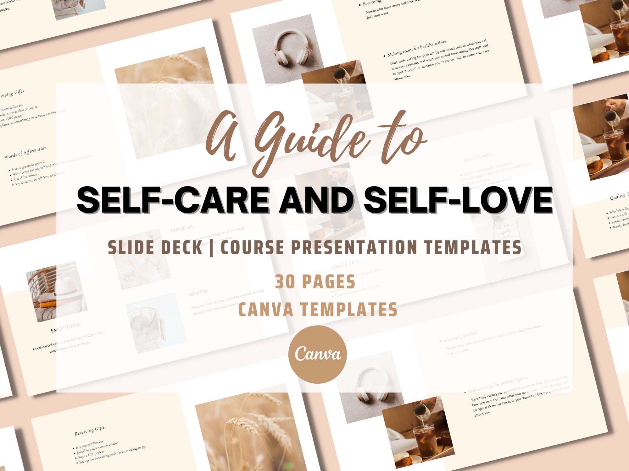 Self Care Course Self Love Ebook Workbook, Canva Lead Magnet, Done for ...