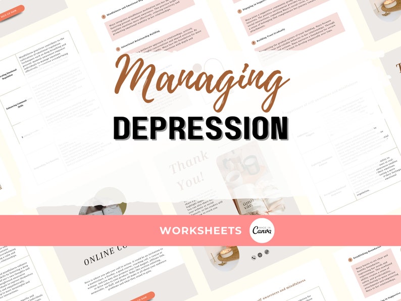 Managing Depression Worksheets for Adult, Reframing Negative Thoughts ...