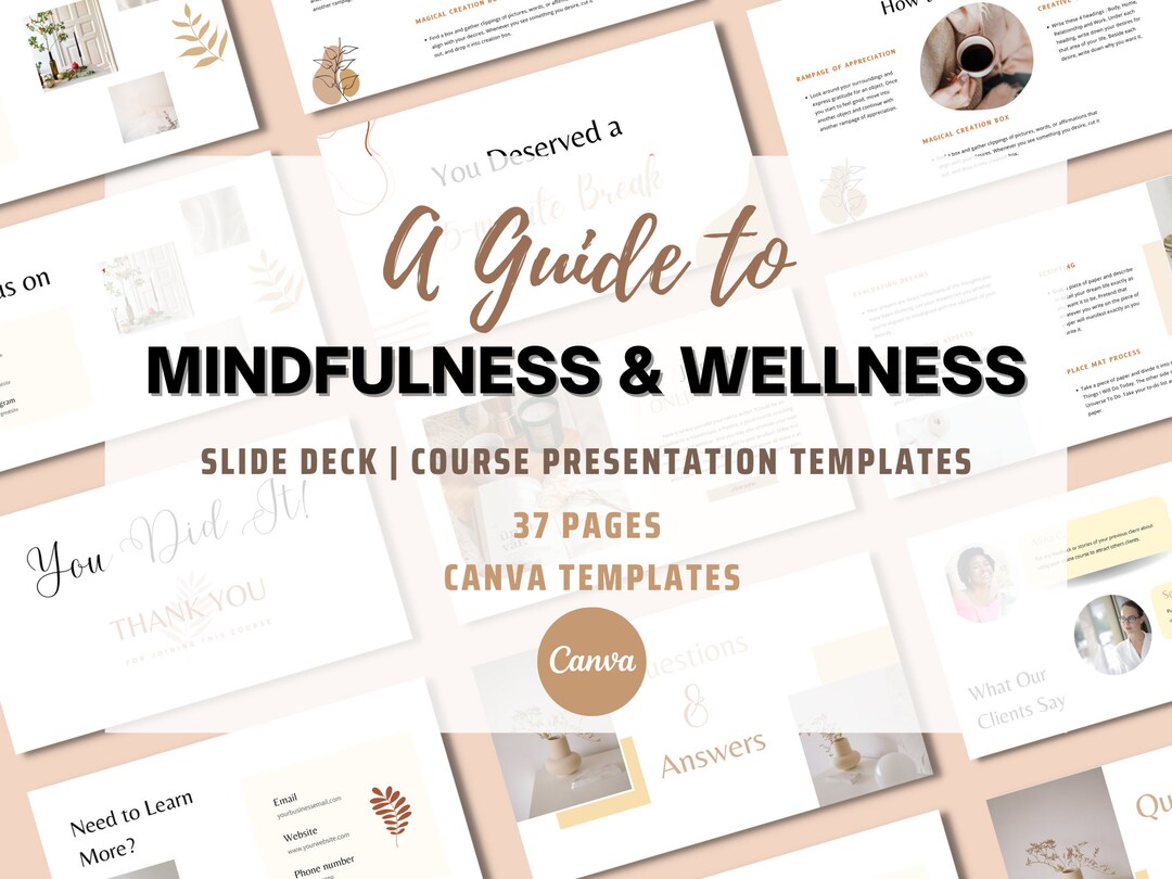 Mindfulness and Wellness Course Slide Presentation | Webinar Slide Deck ...