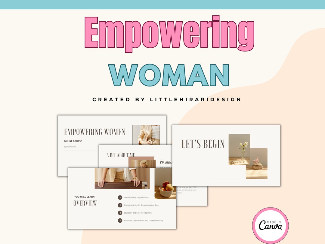 Woman Empowerment Slide Deck Presentation Template Canva, Masterclass ...