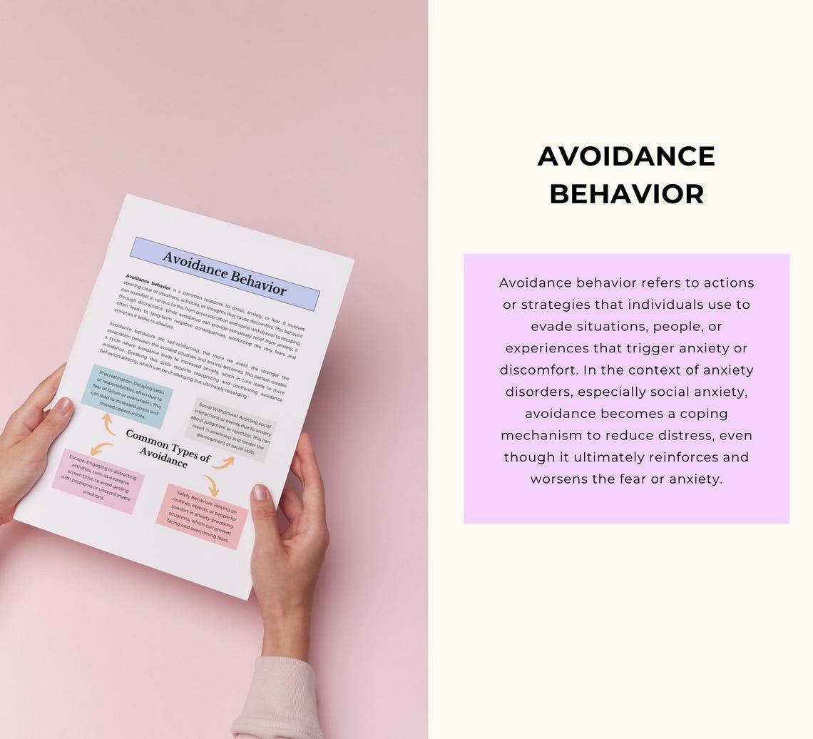 Avoidance Behavior Worksheets, the Cycle of Emotional Evidence ...