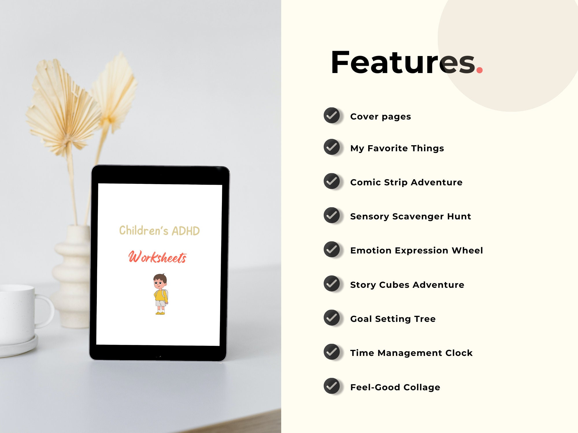 ADHD Worksheets for Kids, Printable Workbook Activities Kids, Children ...