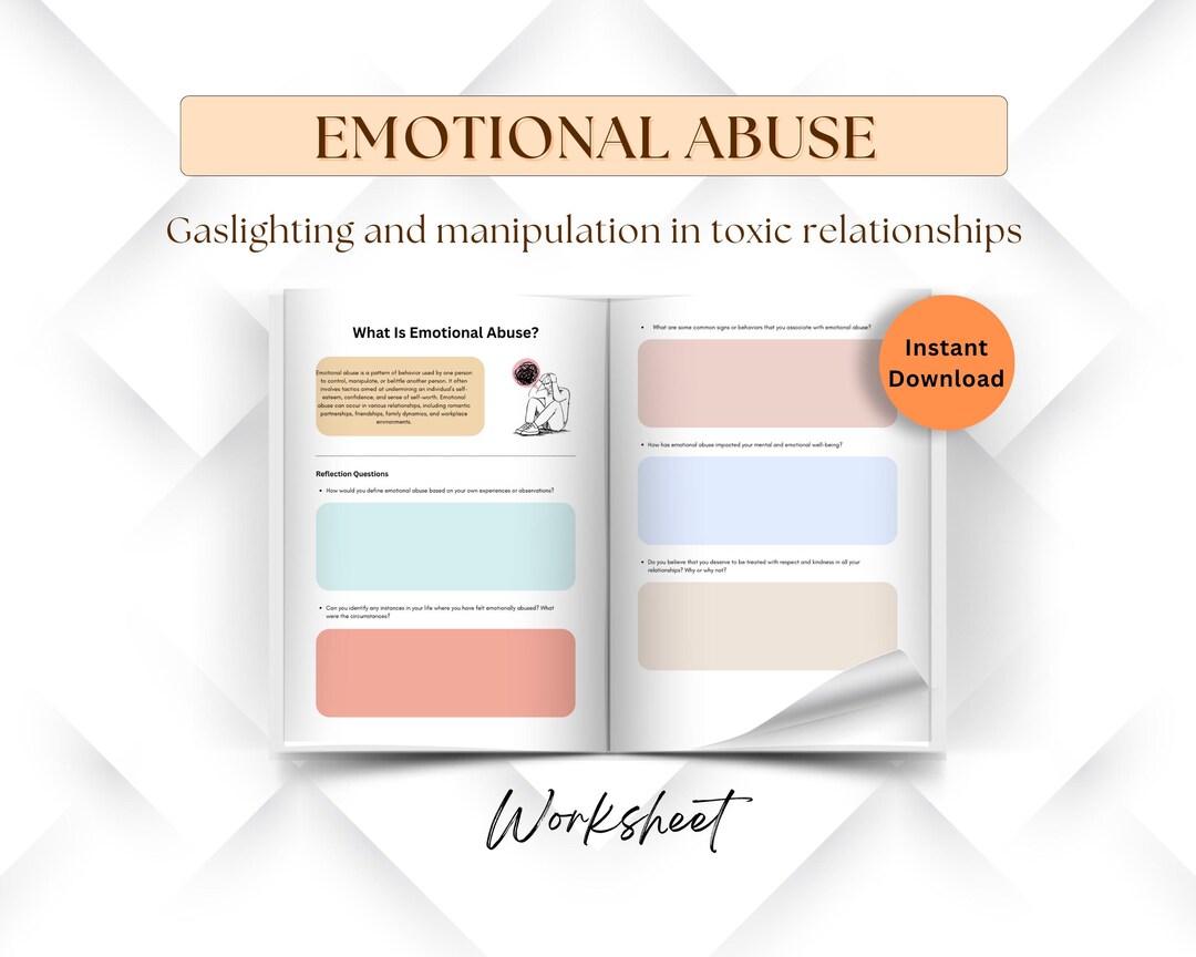 Emotional Abuse Worksheets for Gaslighting and Manipulation in Toxic ...