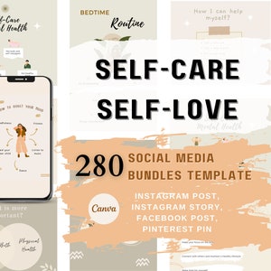 Self Care Self Love Social Media Bundle, Life Coach Instagram Templates ...