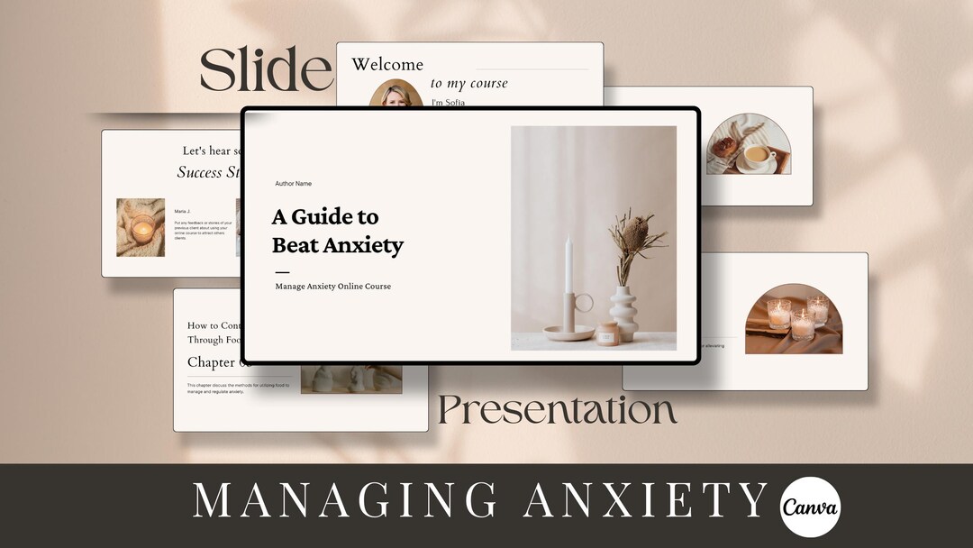 Anxiety Presentation Canva Template: Online Course Slide Deck (digital ...