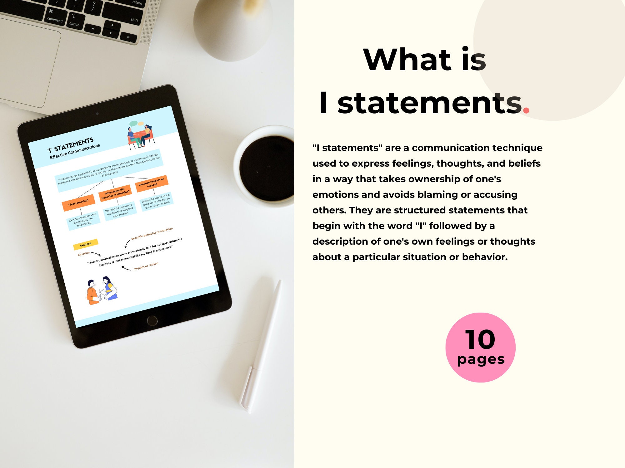 I Statements Worksheets, Psychoeducation Communication Styles ...