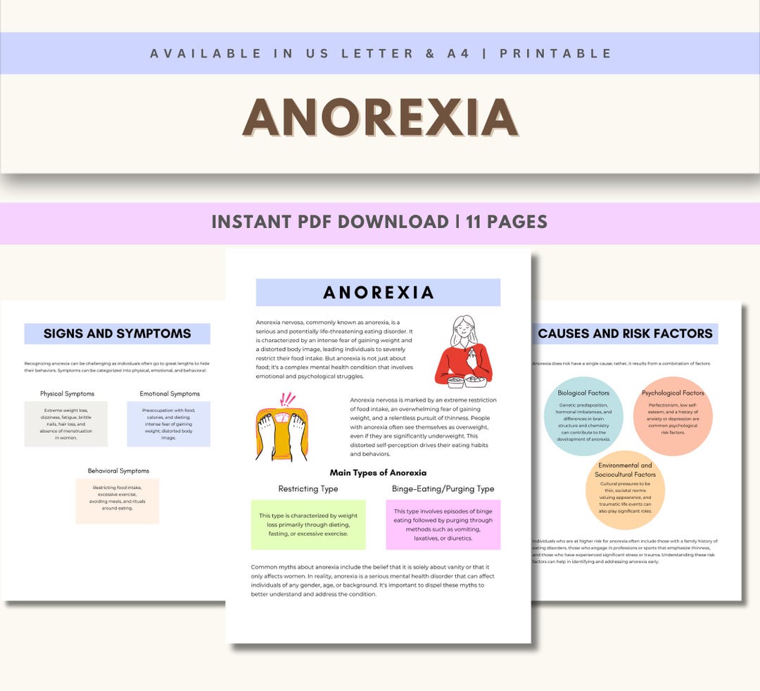 Anorexia Therapy Handouts Worksheets, Eating Disorders Recovery for ...