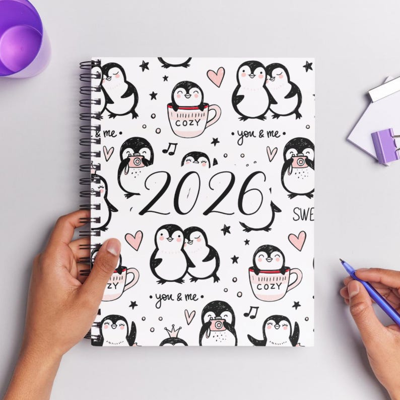 2026 Journal Bundle - Penguin Theme PRINTABLE Journal Page - Premade ...