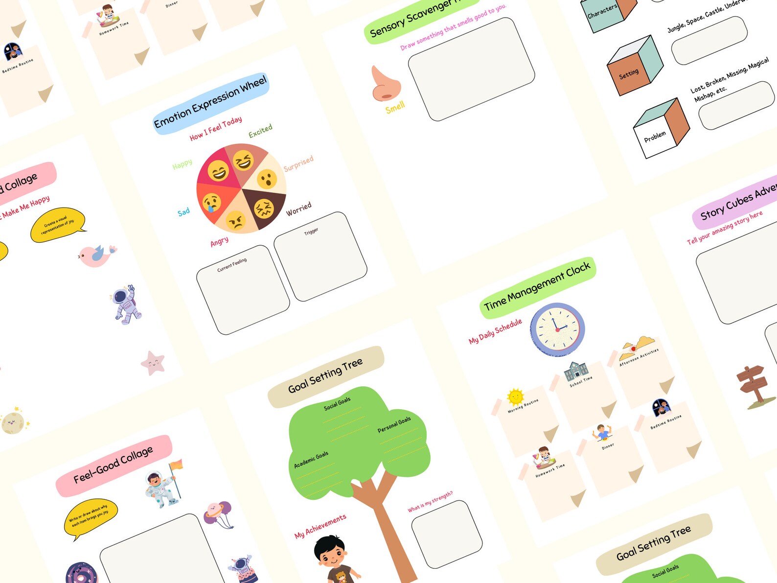 ADHD Worksheets for Kids, Printable Workbook Activities Kids, Children ...