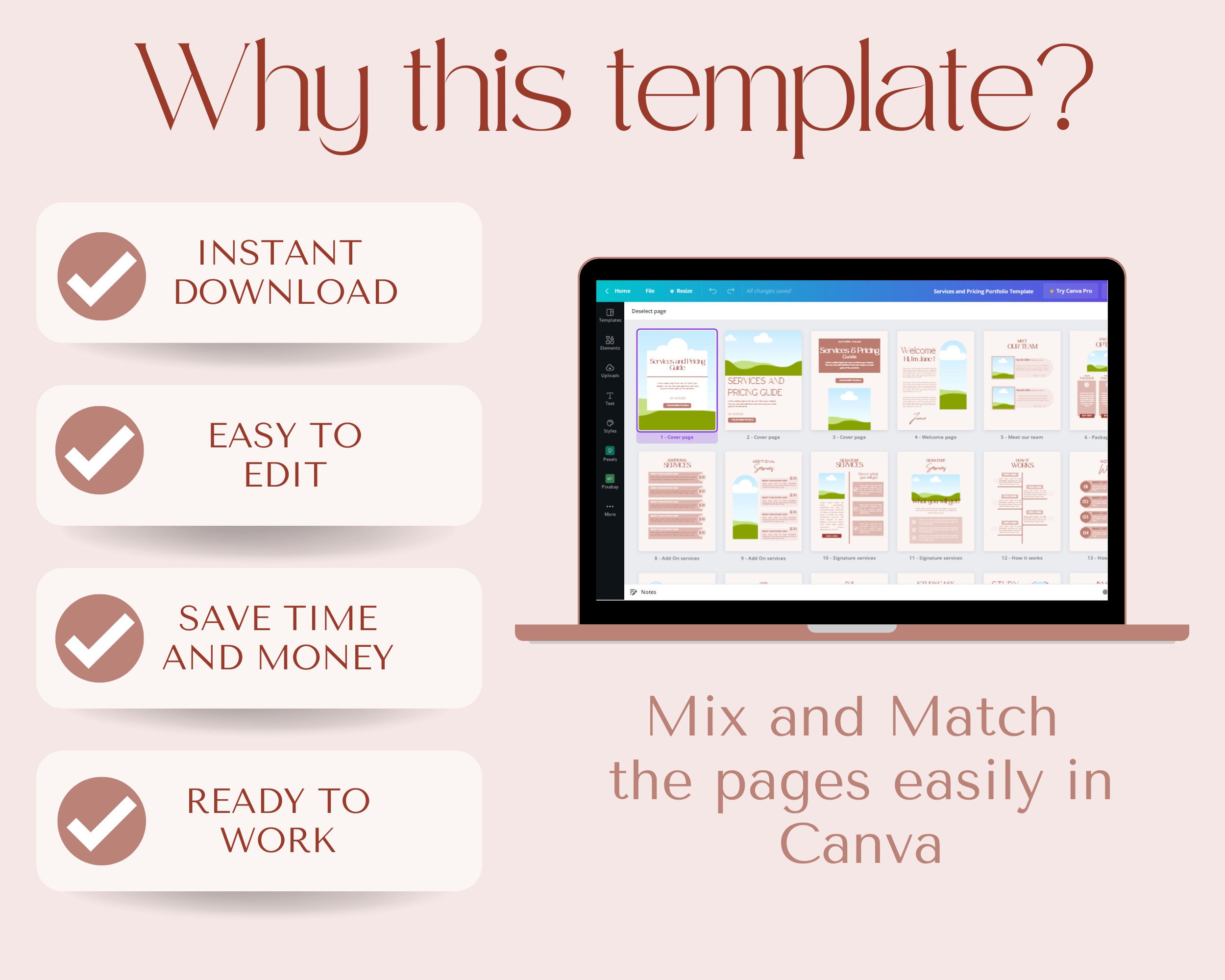 Services and Pricing Guide Canva Template, Pricing Template, Client ...