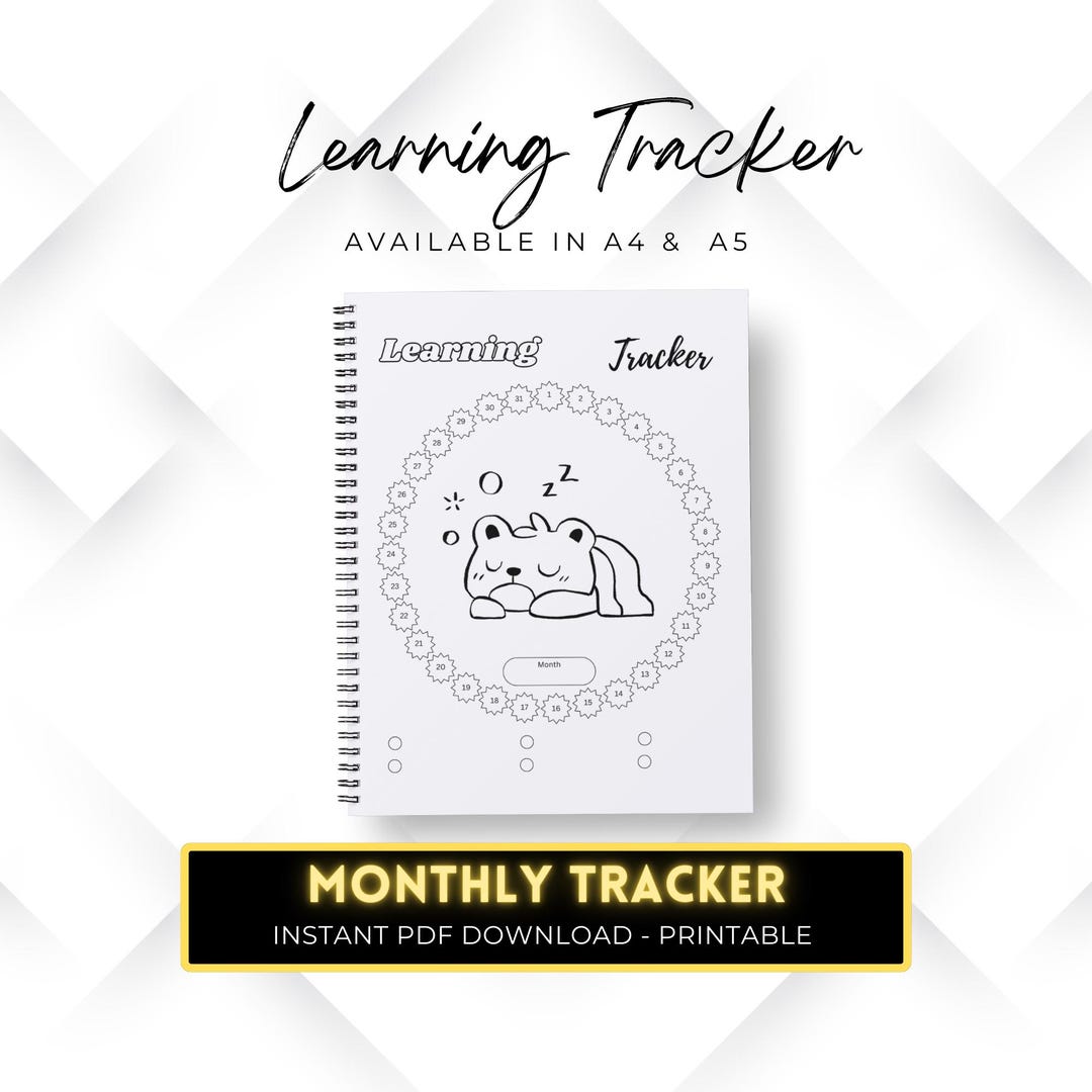 Learning Tracker Printable, Study Planner, Learning Log, Planner Insert ...