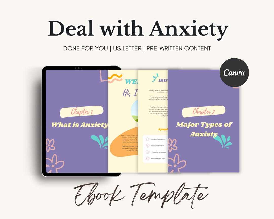 Anxiety Coach Workbook, Social Anxiety Ebook, Editable Canva Anxiety ...
