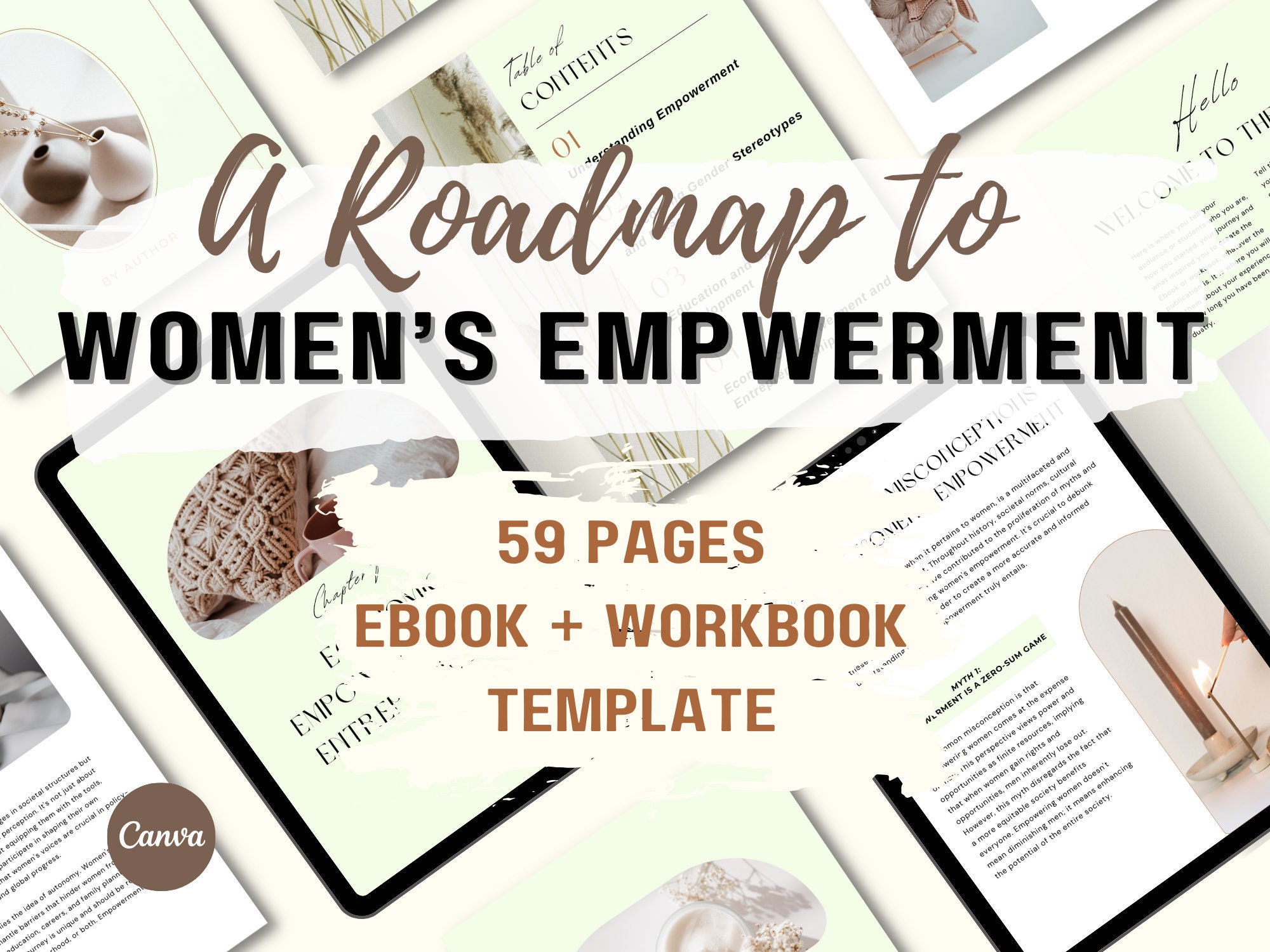 Women Empowerment Canva Workbook, Gender Equality, Done for You Personal Growth, Leadership ...