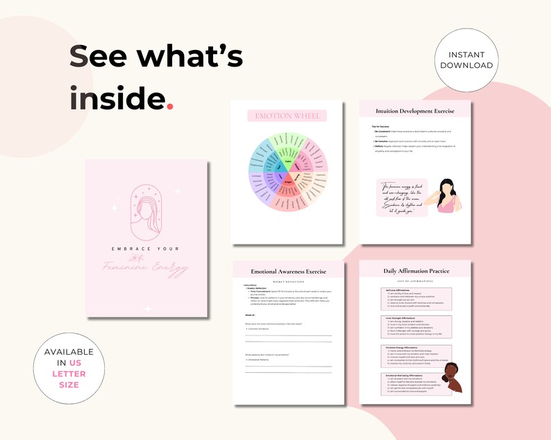 Embrace Your Feminine Energy Workbook, Feminine Activation Worksheets ...