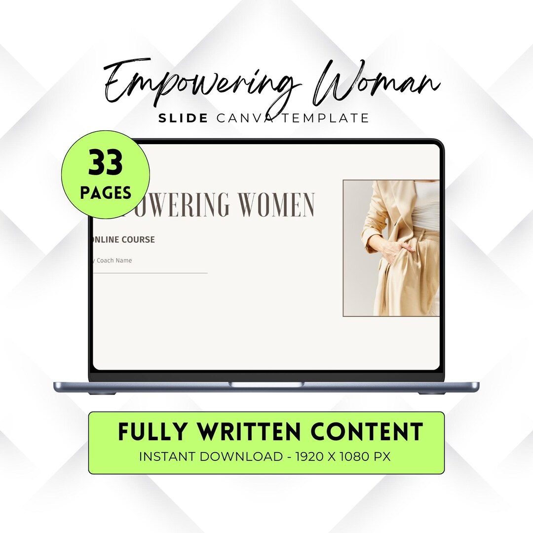 Woman Empowerment Slide Deck Presentation Template Canva, Masterclass ...
