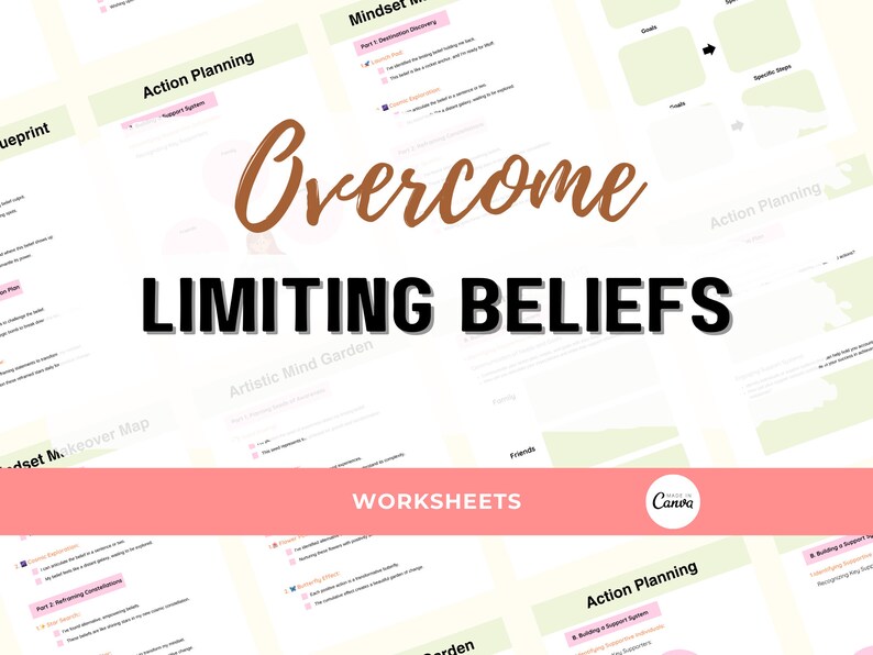 Limiting Beliefs Worksheets, Reframe Negative Thoughts, Core Beliefs ...
