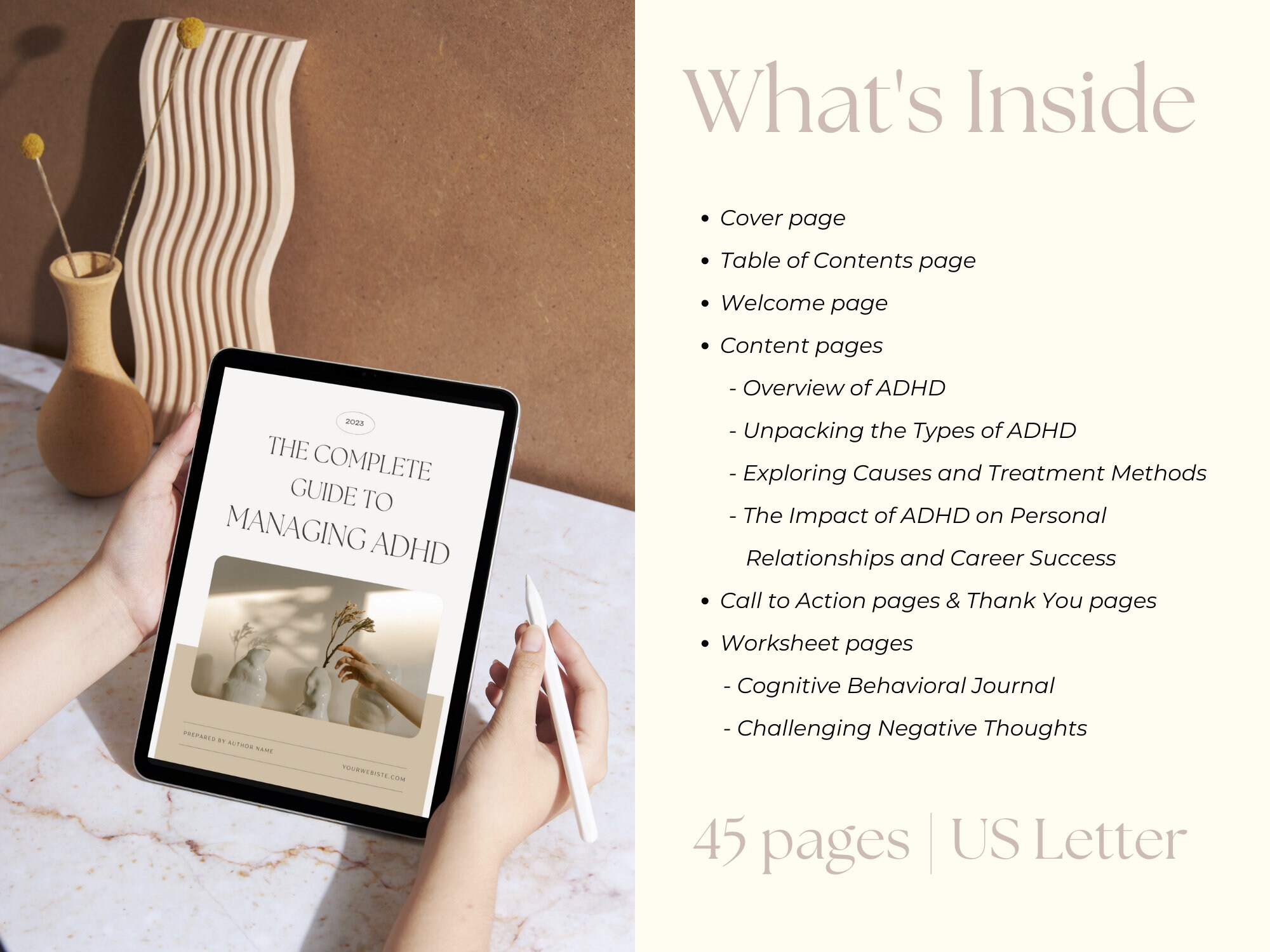 ADHD Coaching Bundle Canva Template, Adult ADHD Therapy Ebook Workbook ...