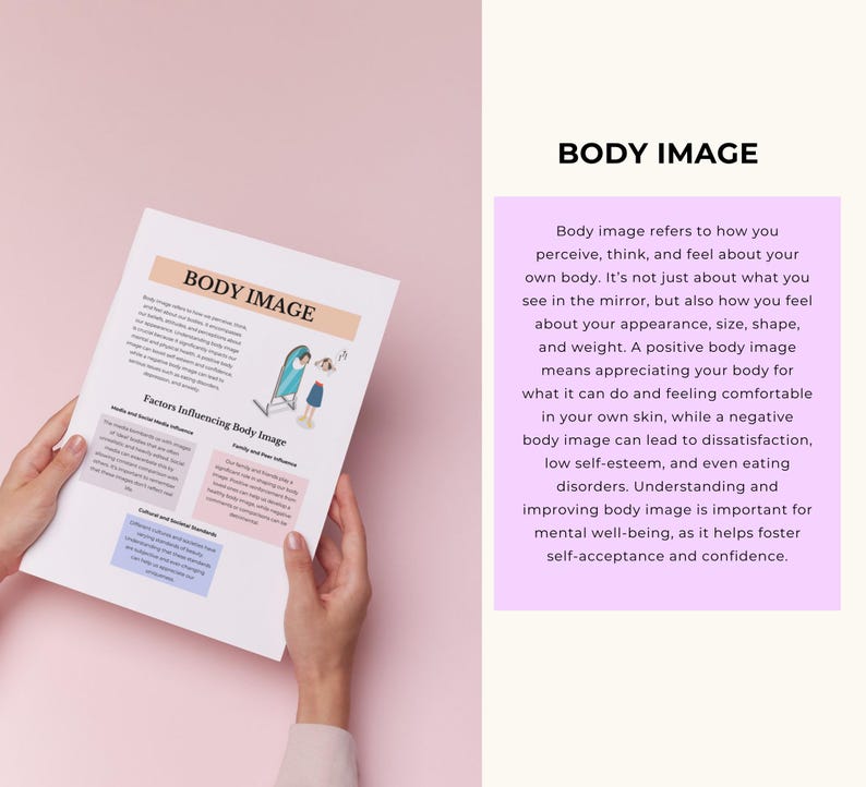 Body Image Worksheets for Teens and Adult, Overcome Body Dysmorphic ...