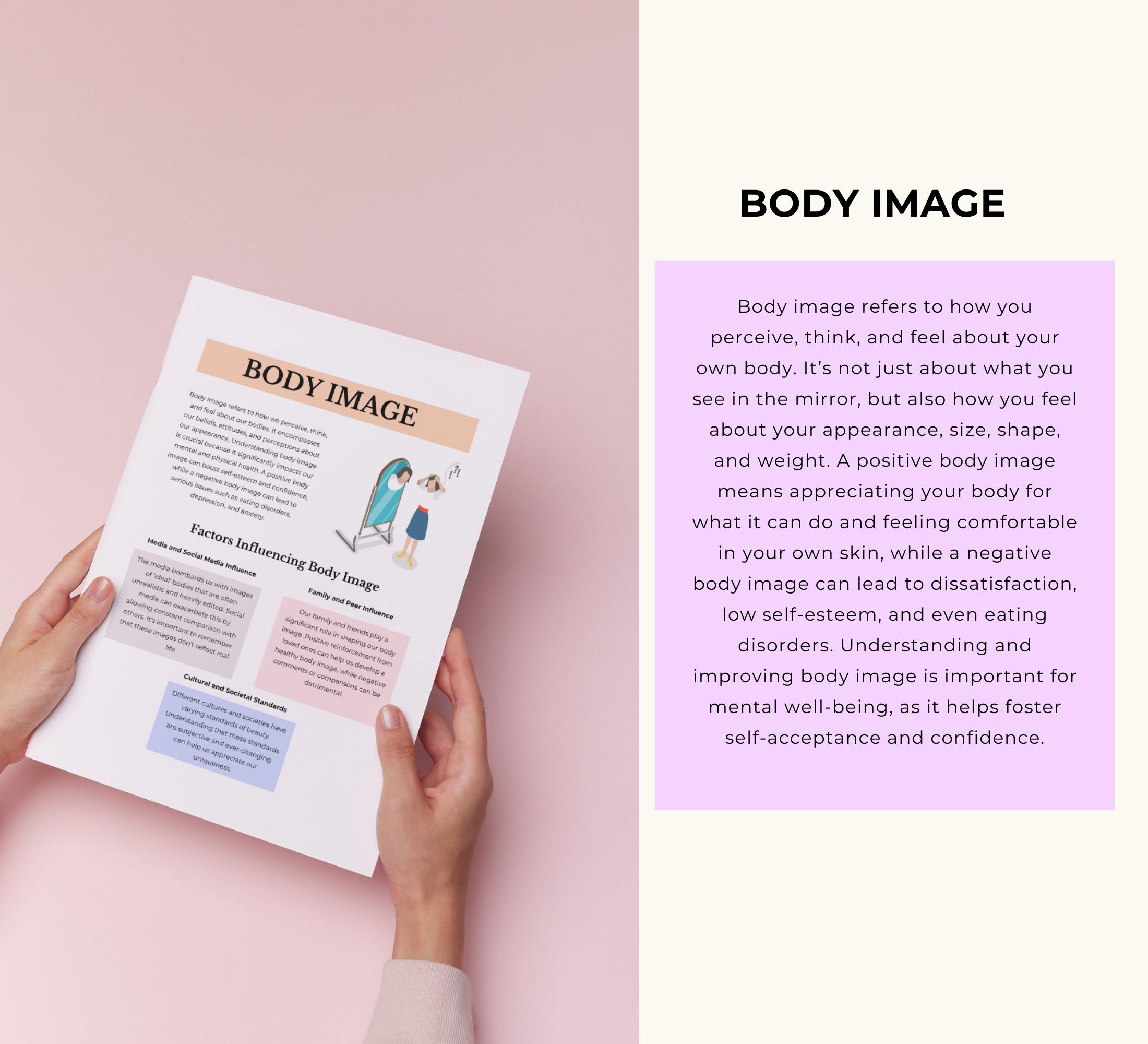 Body Image Worksheets for Teens and Adult, Overcome Body Dysmorphic ...