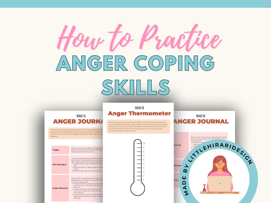 Anger Coping Skills Worksheets, Anger Thermometer, Coping Mechanisms ...