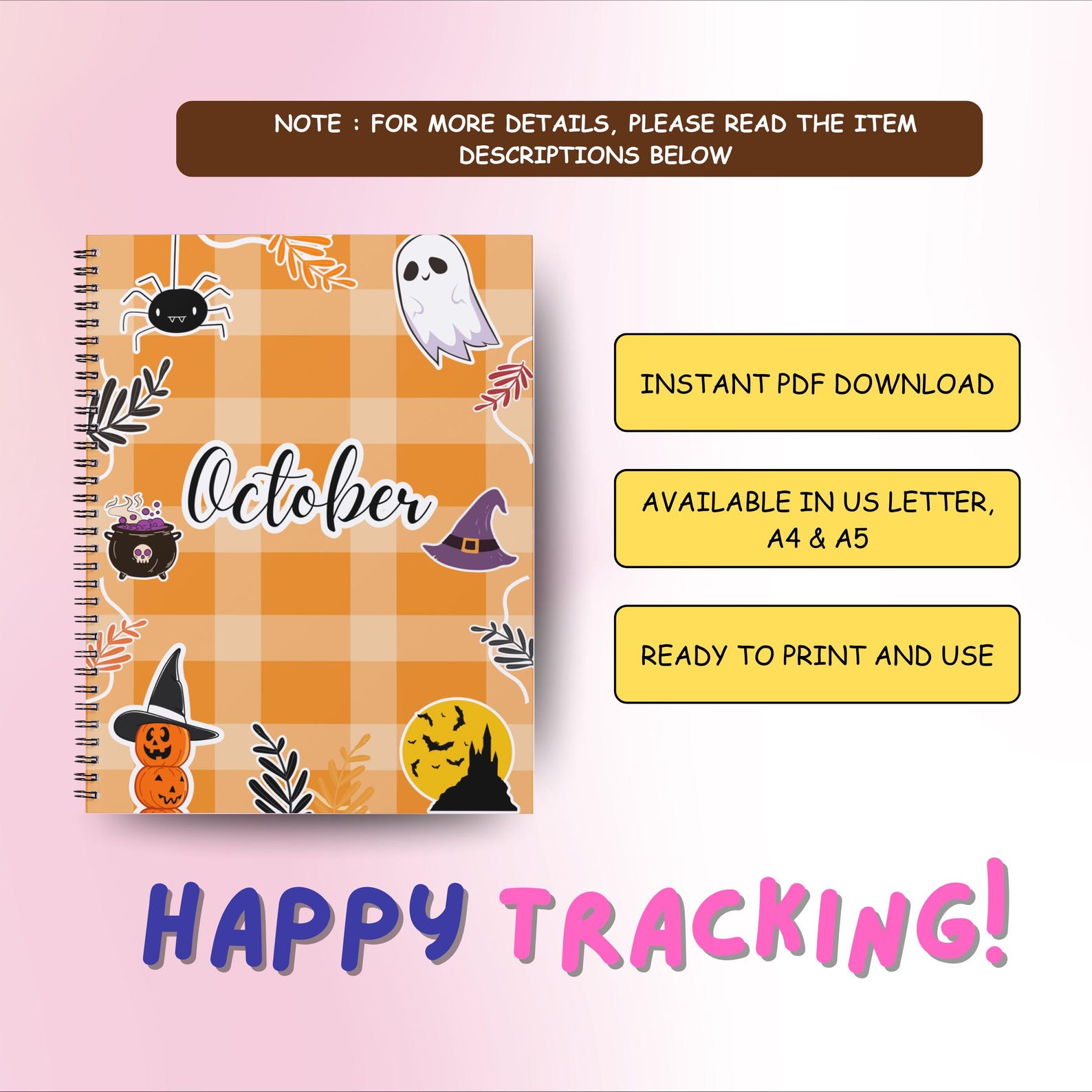 October Journal Bundle: Halloween Theme, Printable Journal Pages, Pre ...