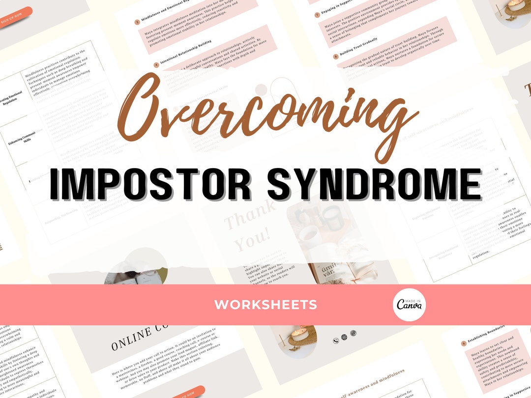 Overcome Impostor Syndrome Planner Canva Templates, Reframing Thoughts ...