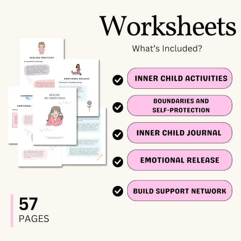 Inner Child Healing Therapy Workbook, Inner Childhood Wounds ...