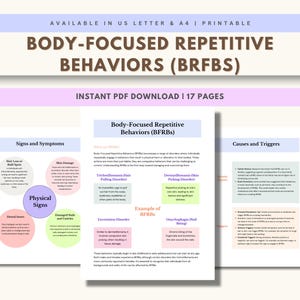 Body-focused Repetitive Behaviors Worksheets, Skin Picking Disorder ...