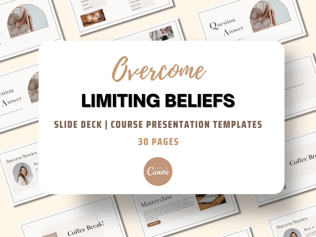Limiting Beliefs Slide Deck Canva Templates, Self Limiting Mindsets ...