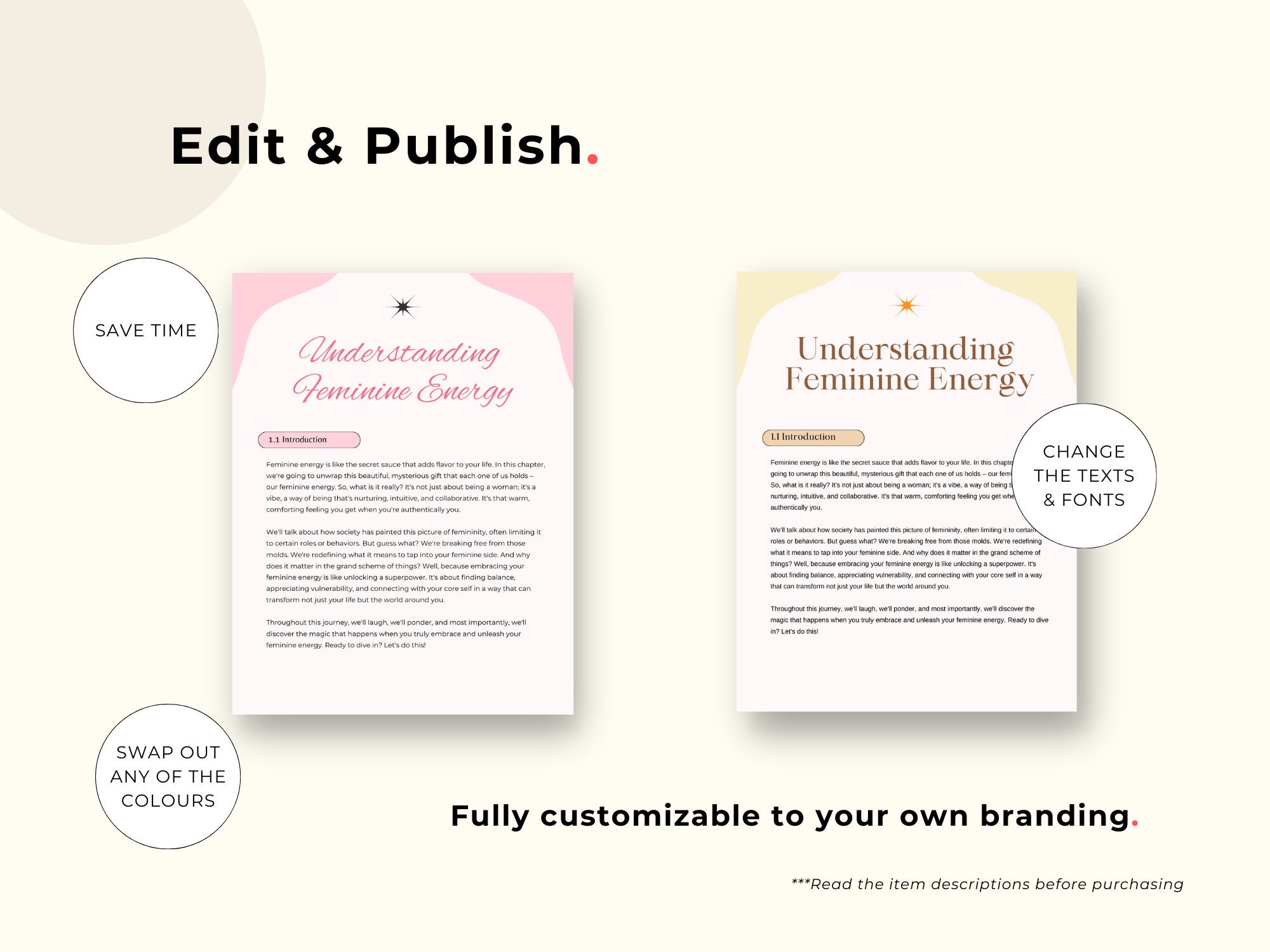 Embrace Feminine Energy Workbook, Done for You Woman Canva Ebook ...
