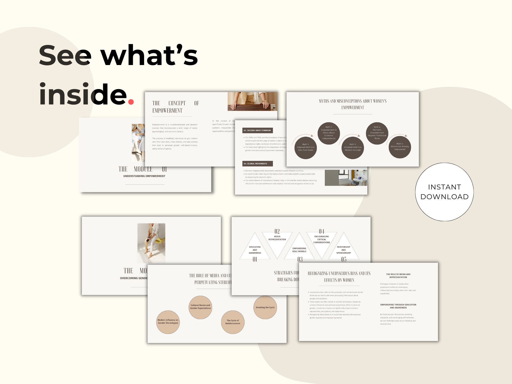 Woman Empowerment Slide Deck Presentation Template Canva, Masterclass ...