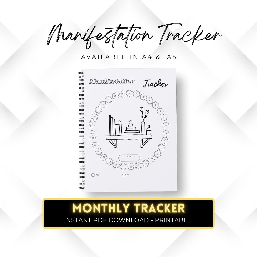 Manifestation Tracker Printable, Spiritual Planner, Positive Thinking ...