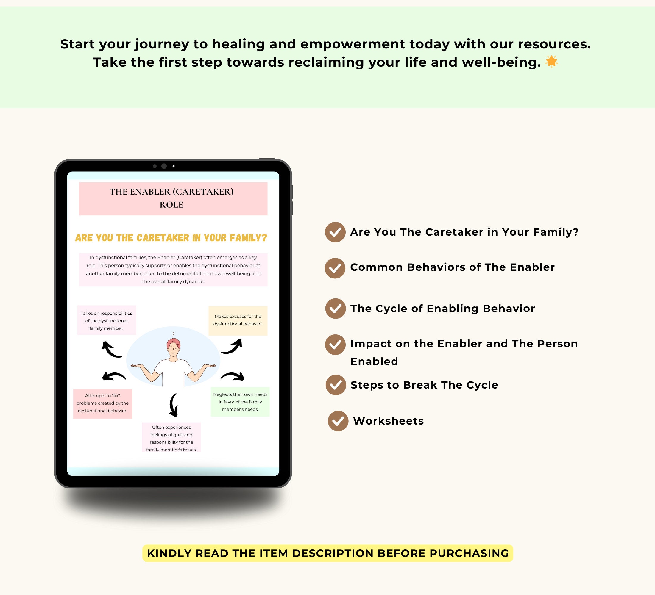 The Enabler Roles in Dysfunctional Family Worksheets, Internal Family ...