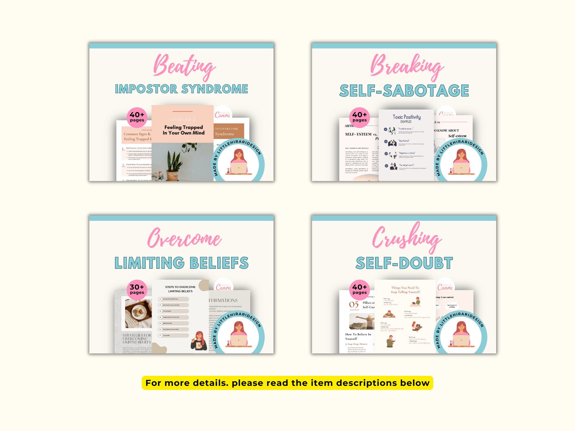 Imposter Syndrome Workbook, Limiting Beliefs, Self-sabotage, Self Doubt ...