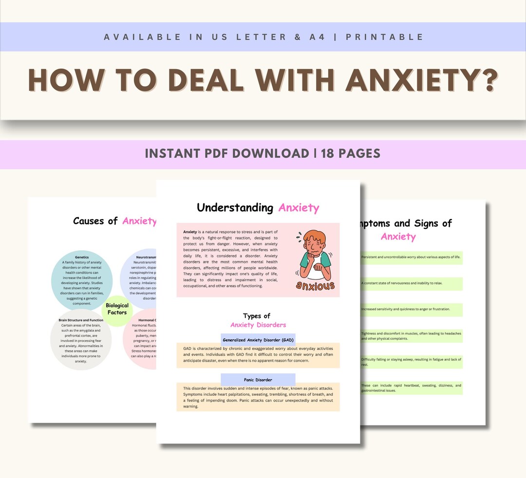 Understanding Anxiety Worksheets for Teens and Adults, Social Anxiety ...